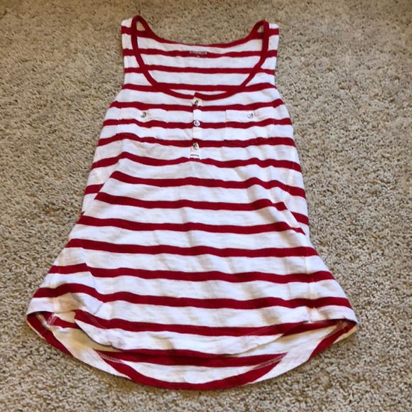 Express | Tops | Express Red White Stripe Tank | Poshmark